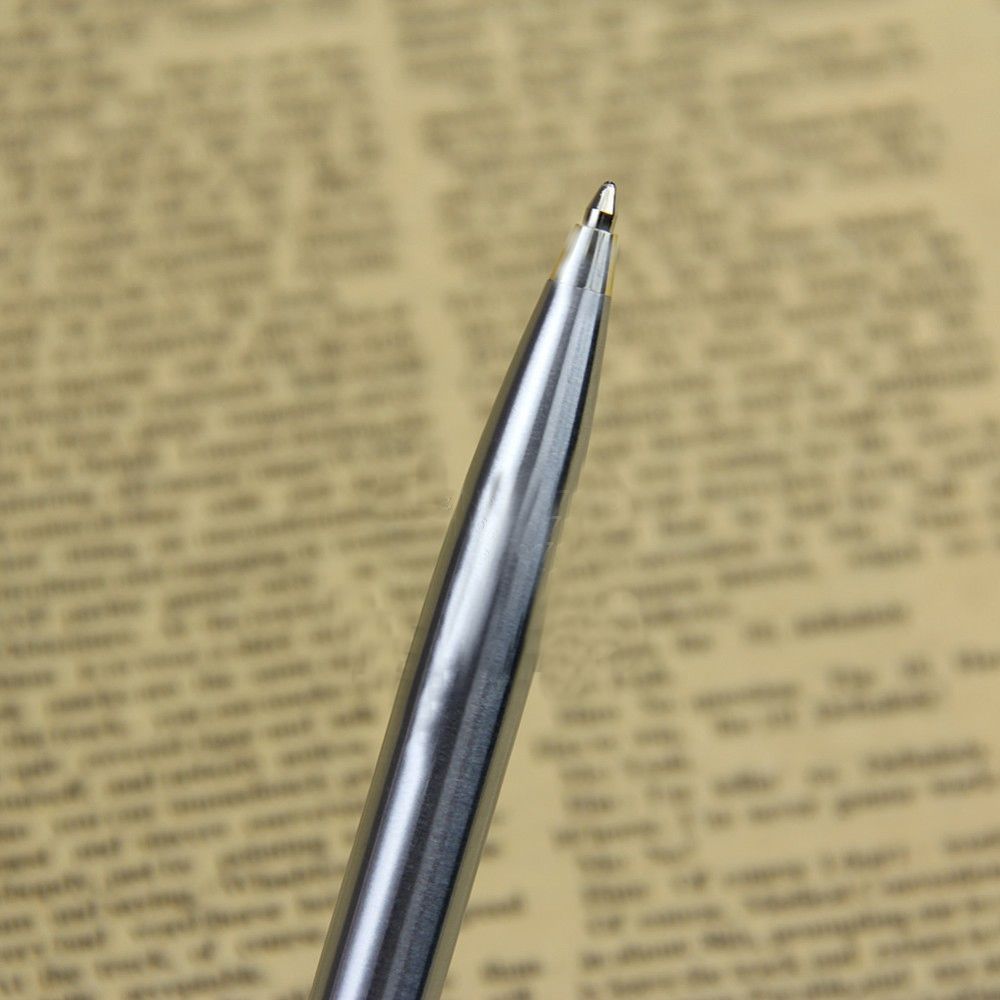 Bút bi bấm vỏ inox BP037 ngòi bấm | Bút các loại